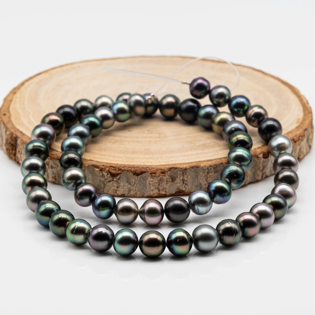 7-8mm Multicolor Round Tahitian Pearl With Super High Luster and All ...