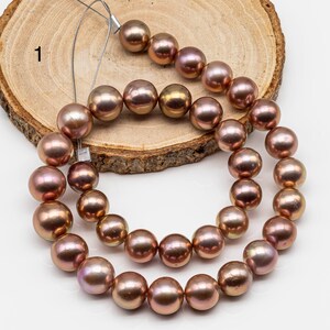 11-14mm Round Edison Pearl Bead Natural Pink Color With Gold Overtones ...