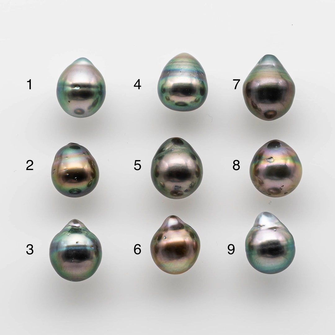 9-10mm Tahitian Pearl Drop With High Luster and Blemishes, Single Piece ...