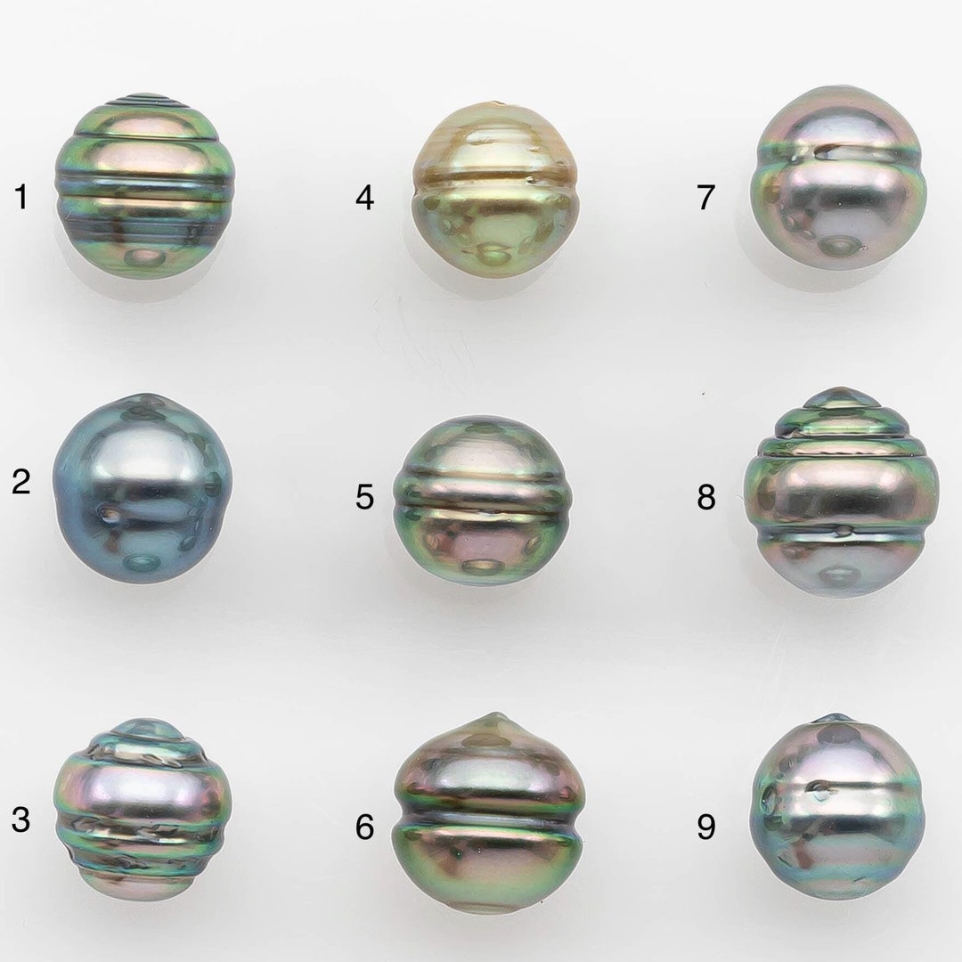 8-9mm Tahitian Pearl With High Luster and Natural Color in Silver Blue ...