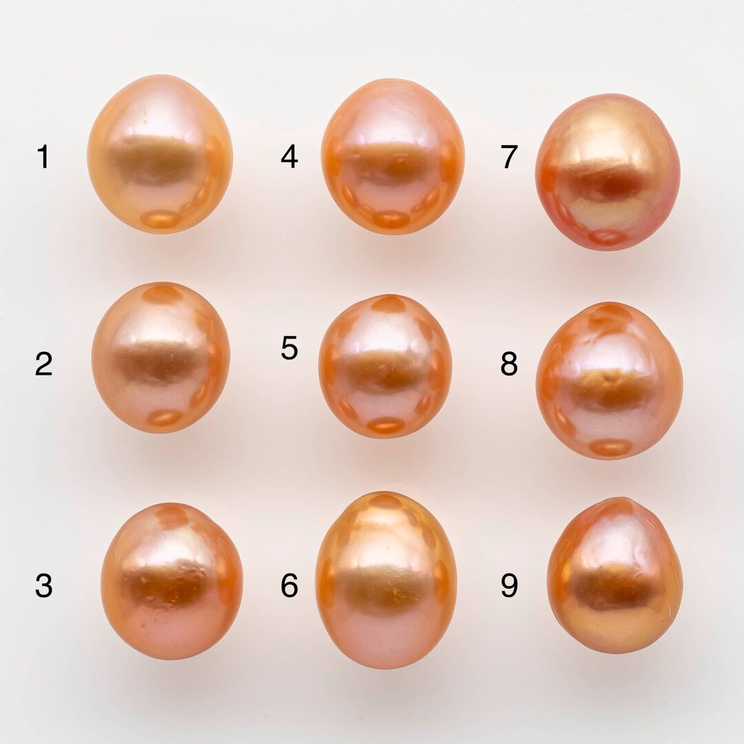 10-11mm Edison Pearl Drops in Natural Dark to Light Champagne Colors ...