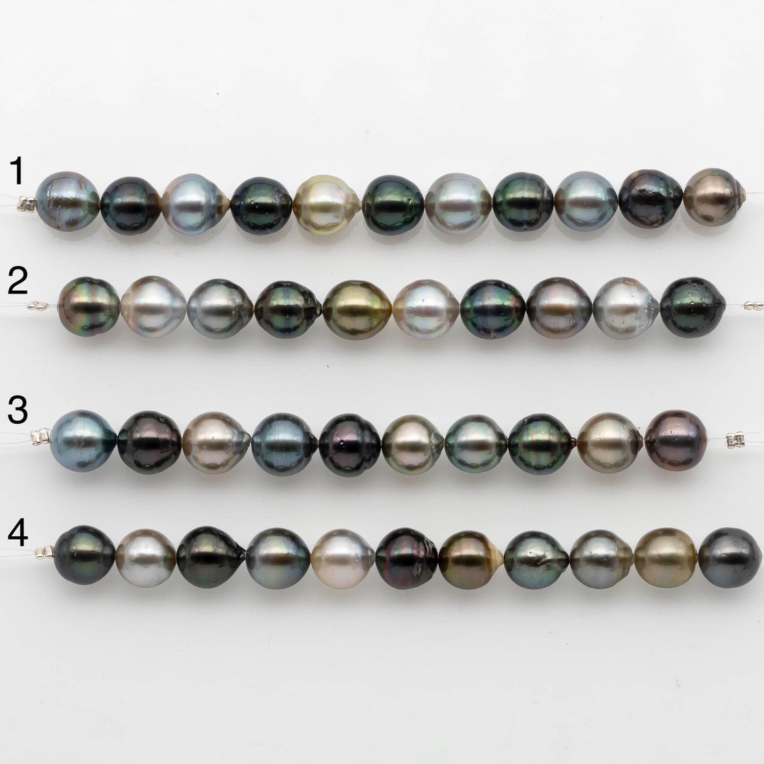 9-10mm Tahitian Pearl in Short Strand With All Natural Color With High ...