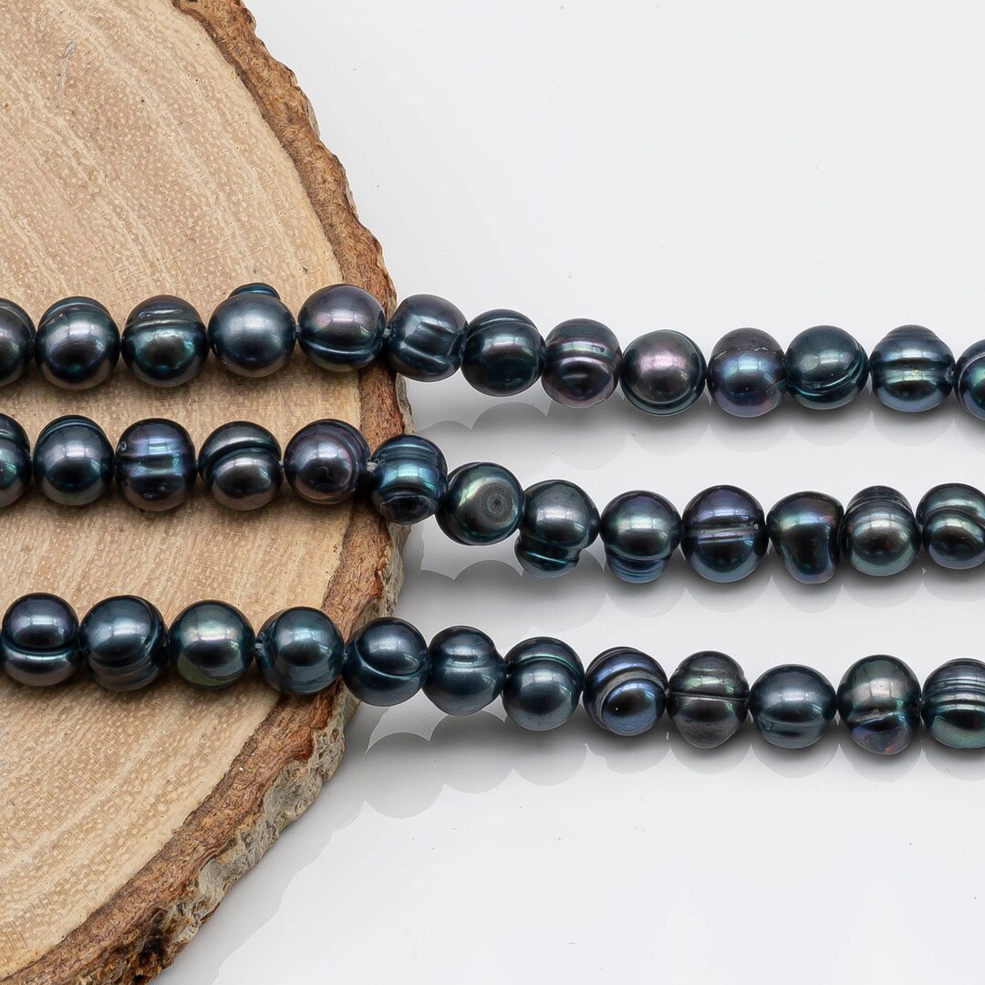 6-7mm Peacock Freshwater Pearl Bead Potato Shape for Making Jewelry ...