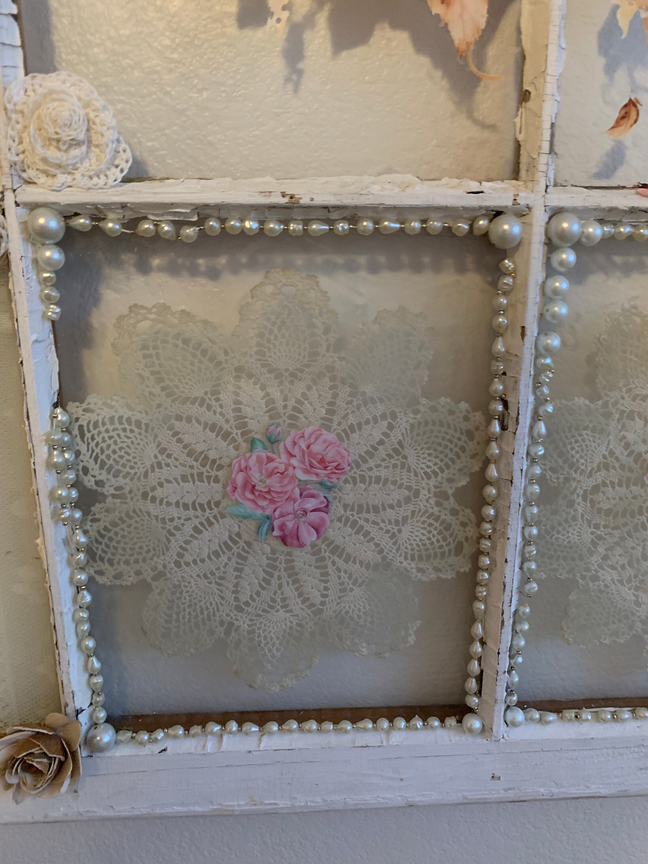 Vintage 12 Paned Decorated Window - Etsy