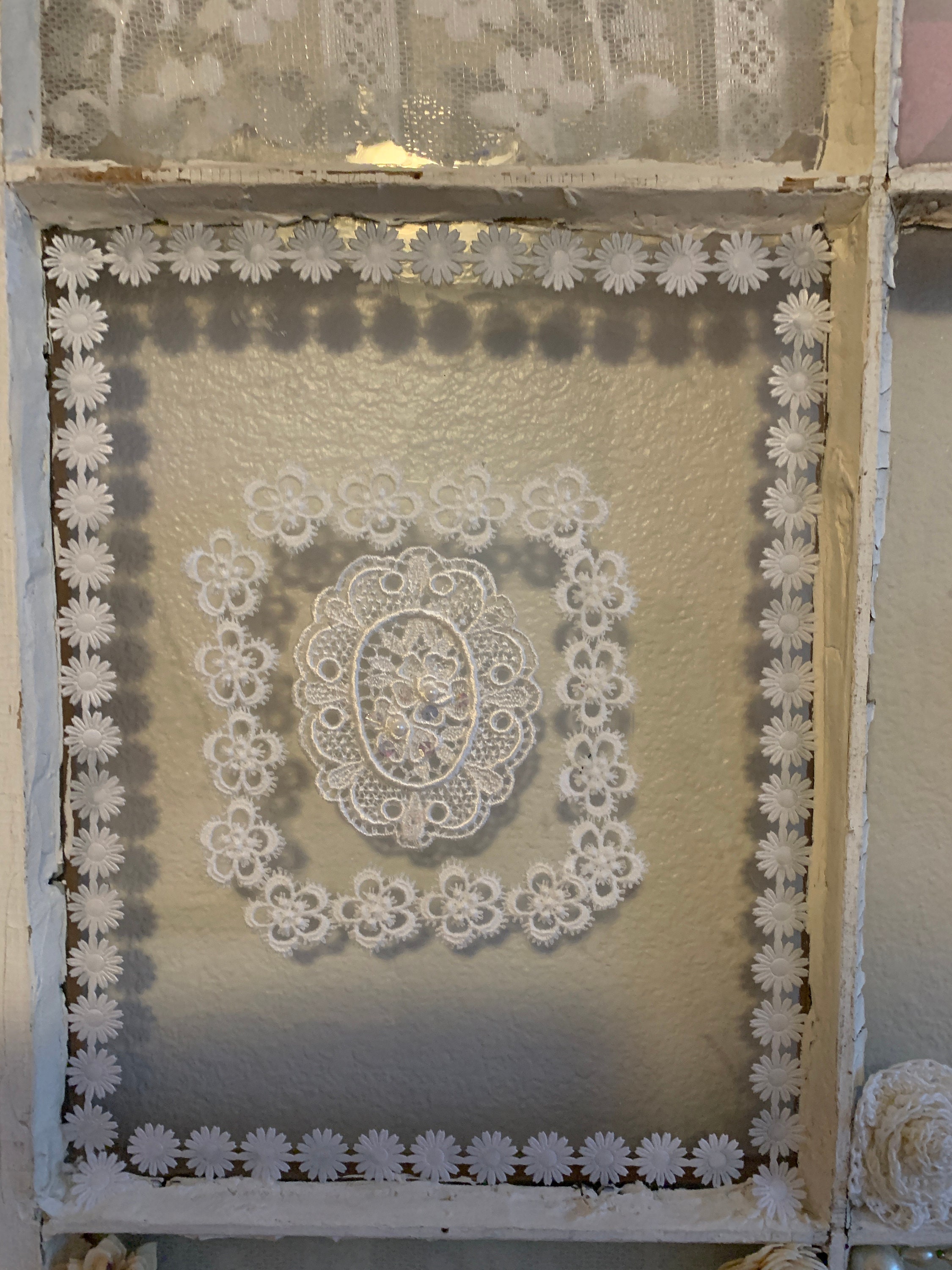 Vintage 12 Paned Decorated Window - Etsy