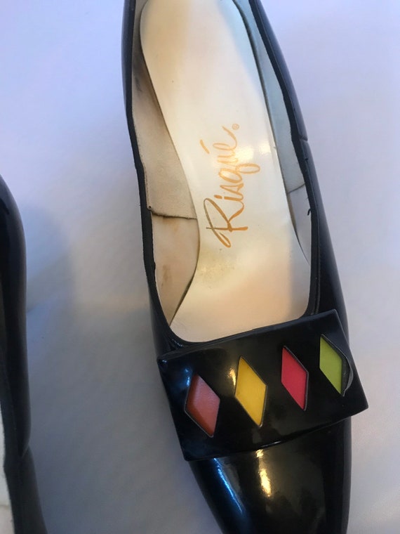 Risque Black Patent Leather Pumps Gem