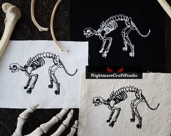 Skeleton Cat Patch - Etsy
