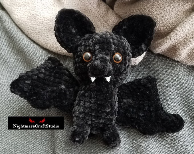 Plush Velvet Crochet Bat - Etsy