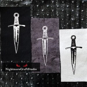 The Knife Collection - Screenprinted Dagger Blade Cloth Patches - Etsy