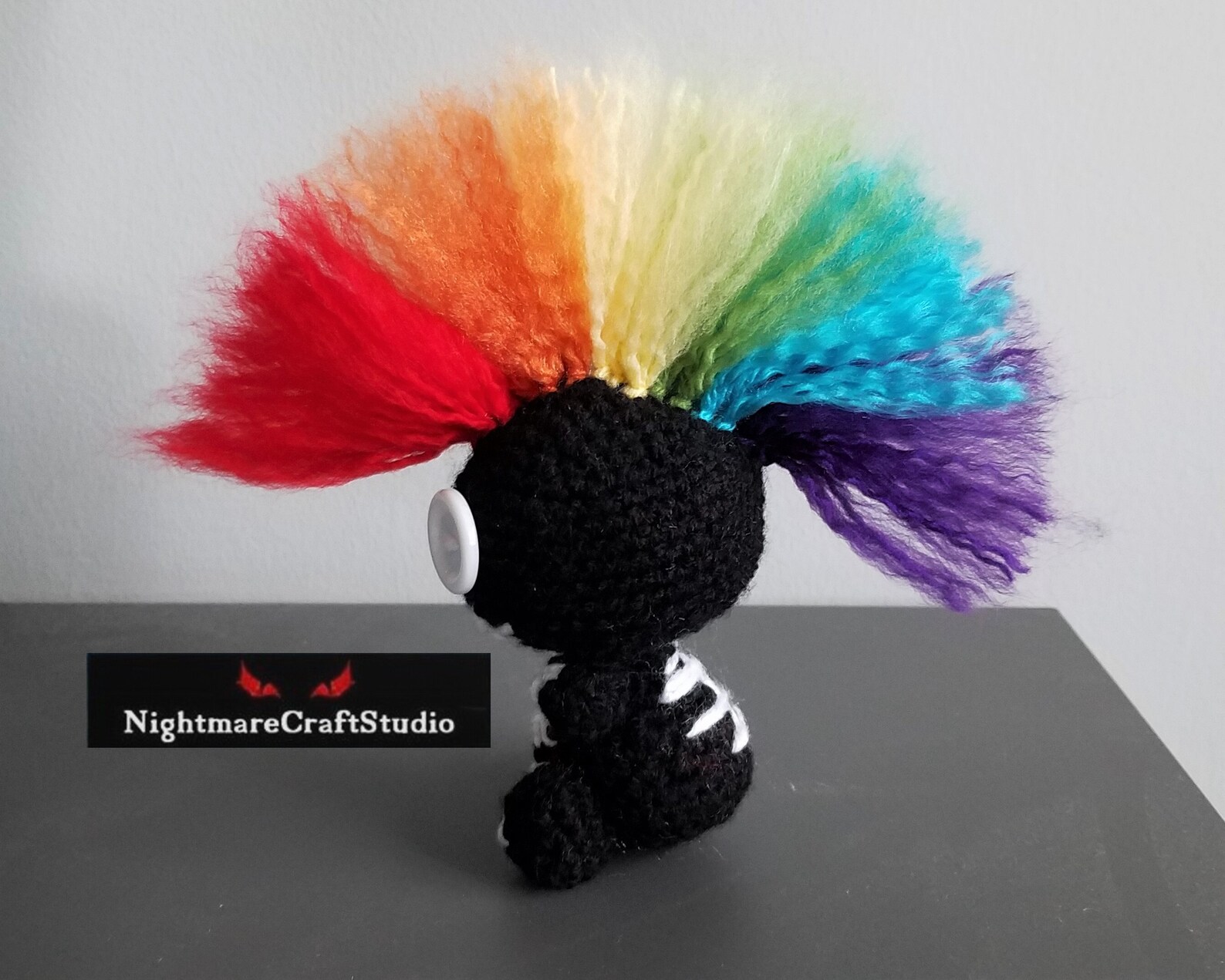 Skeleton Voodoo Doll With Rainbow Mohawk Crochet Plush - Etsy