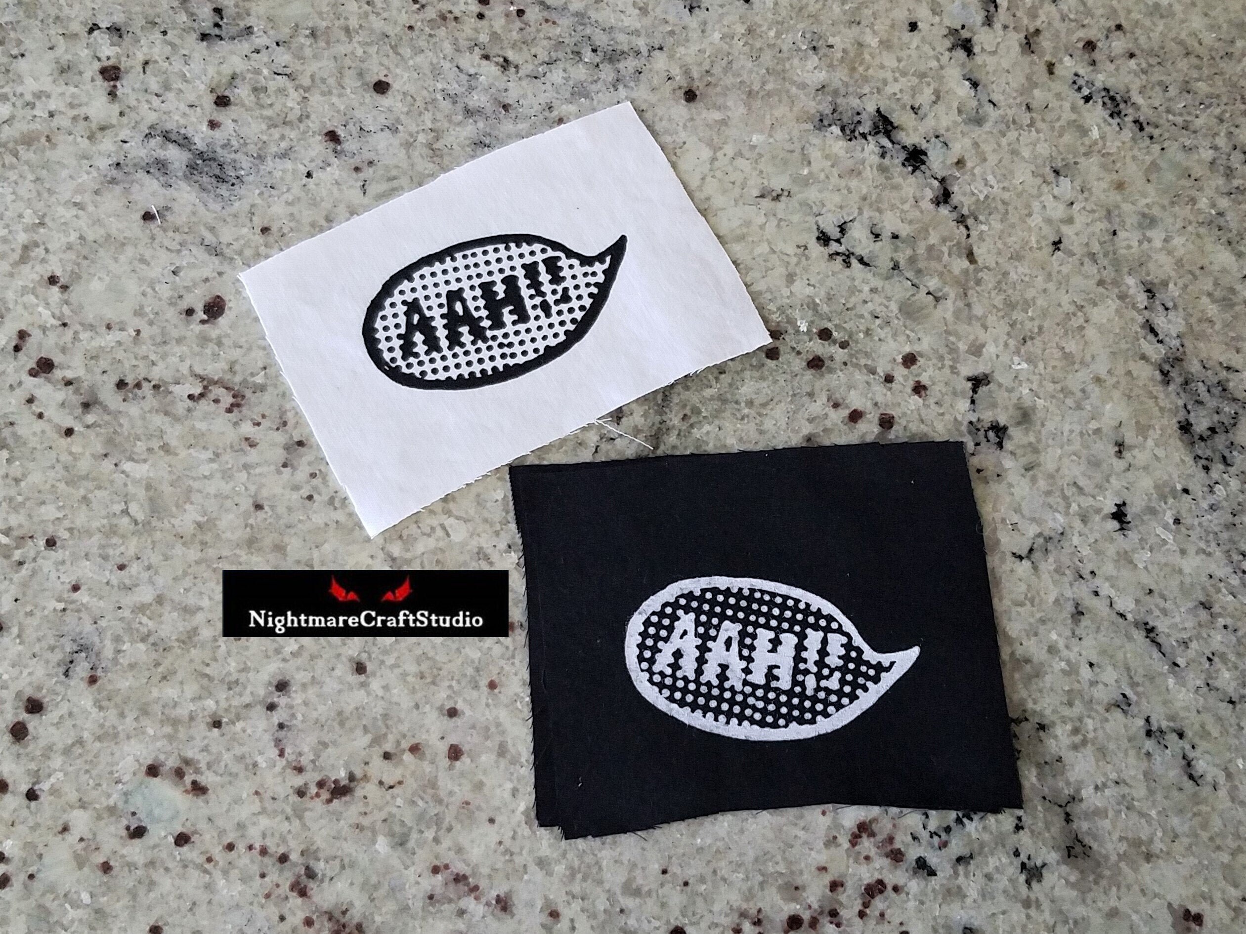 AAH!! - Pop Art Screaming Speech Bubble Screenprinted Cloth Sew-on ...