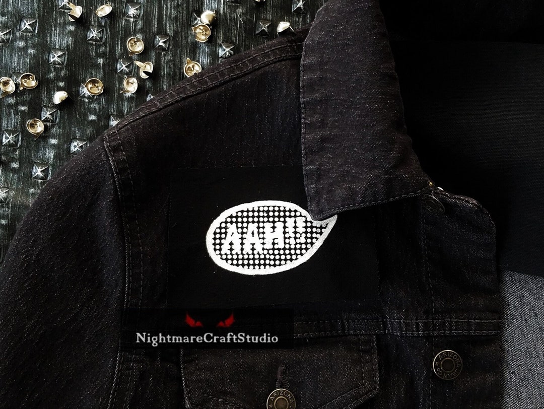 AAH!! - Pop Art Screaming Speech Bubble Screenprinted Cloth Sew-on ...