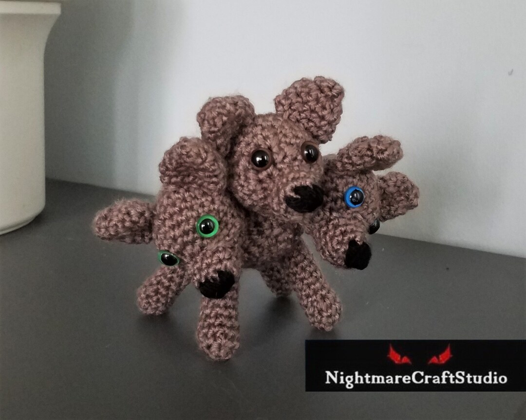 Cerberus Three-headed Dog Crochet Plush - Etsy