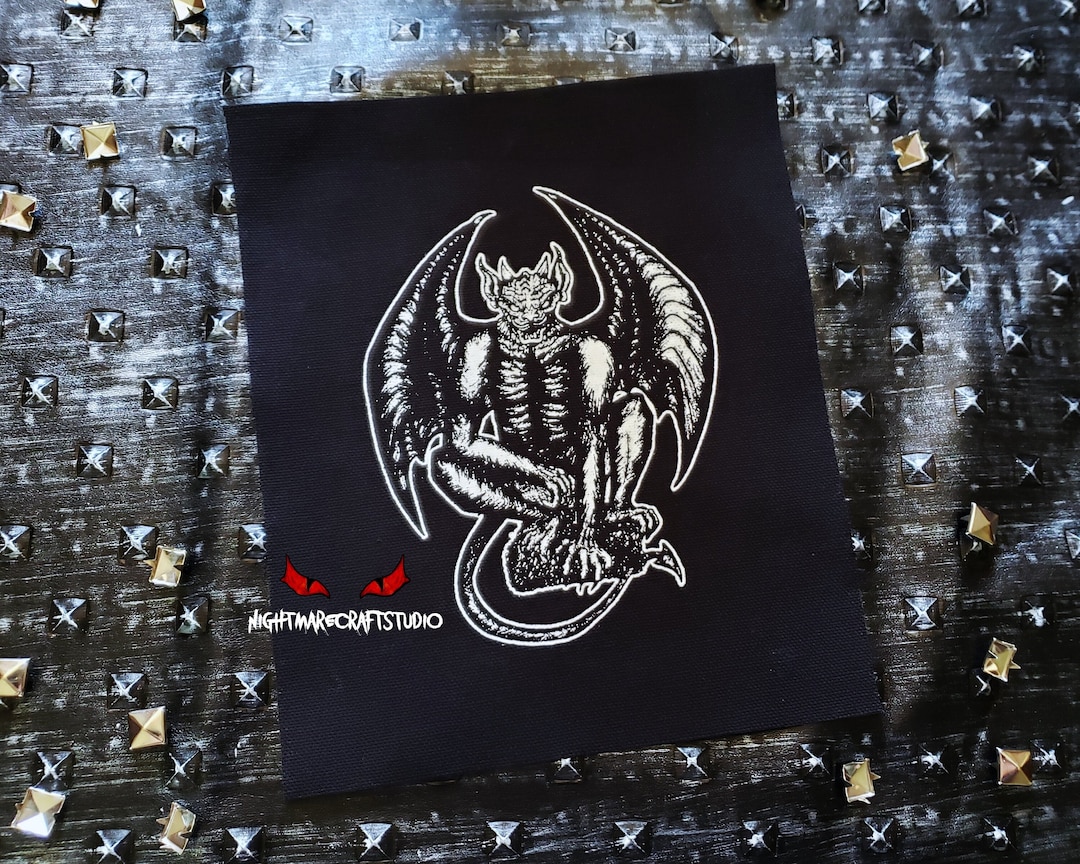 Gargoyle Monster Screenprinted Sew-on Cloth Patch - Etsy