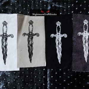 The Knife Collection - Screenprinted Dagger Blade Cloth Patches - Etsy