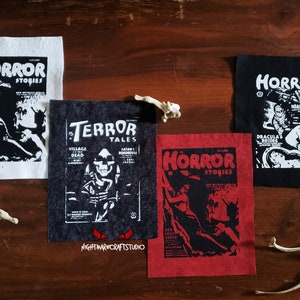Horror Stories & Terror Tales Magazine Cover Screenprinted Cloth Patch ...