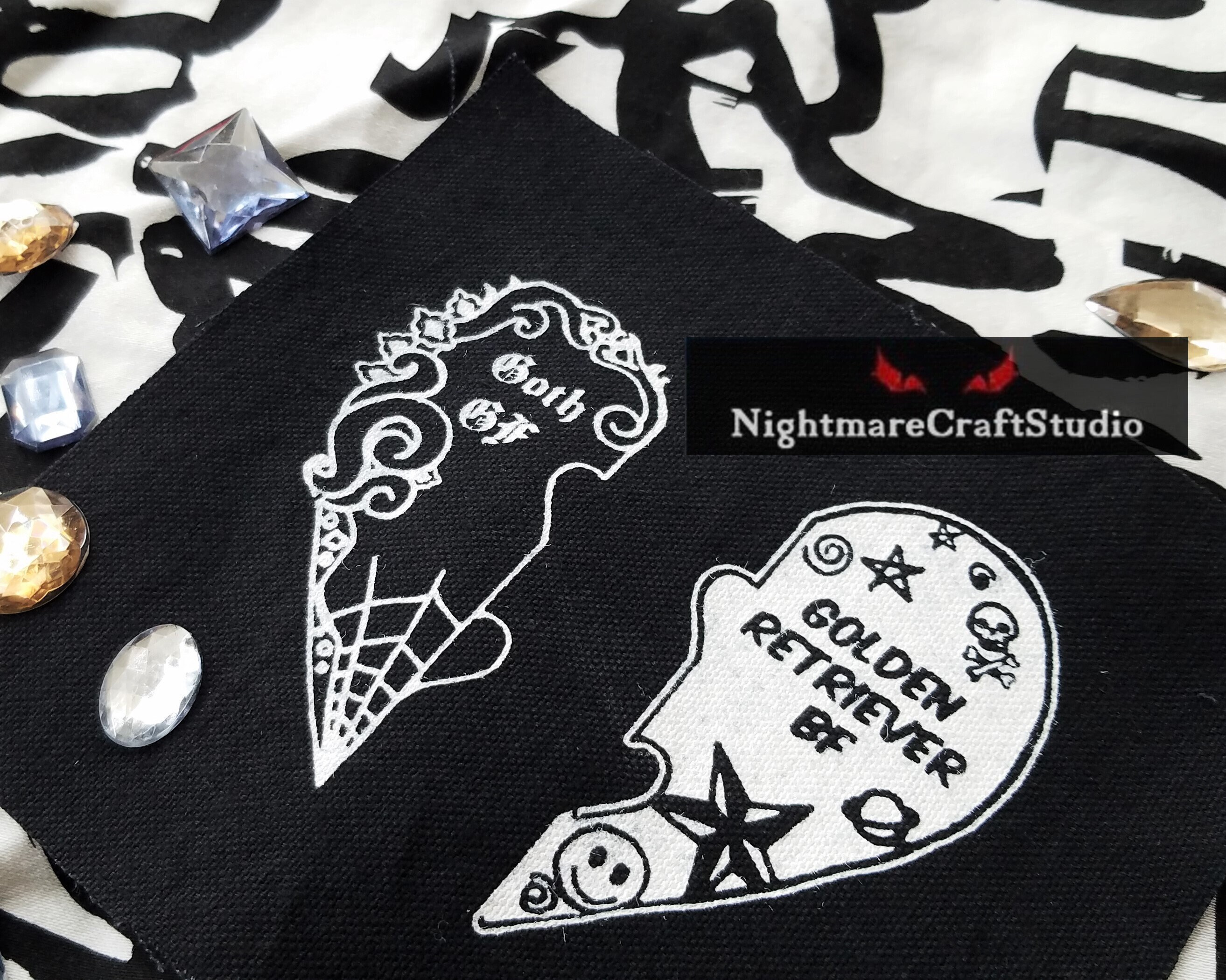 Goth Girlfriend Golden Retriever Boyfriend Heart Halves Patch - Etsy