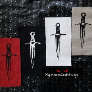 The Knife Collection - Screenprinted Dagger Blade Cloth Patches - Etsy
