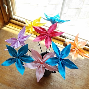 Origami Paper Flowers: Cosmos, Clematis, Four-o-clock, Columbines - Etsy