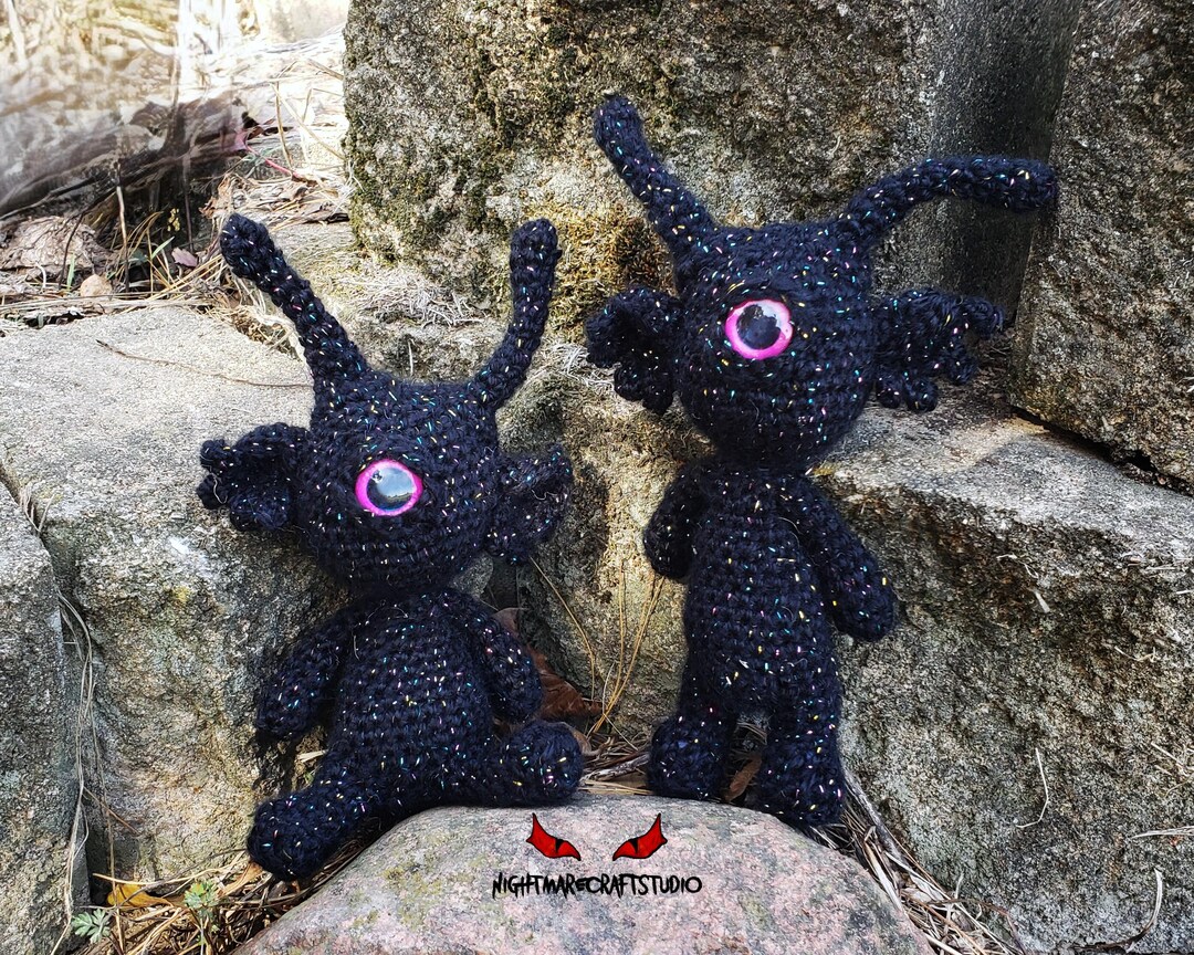 Onyx Rainbow Sparkle Alien Impkin Crochet Plush - Etsy