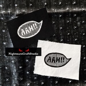 AAH!! - Pop Art Screaming Speech Bubble Screenprinted Cloth Sew-on ...