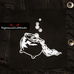 Bubbling Cauldron Potion Pot Screenprinted Cloth Patch - Etsy