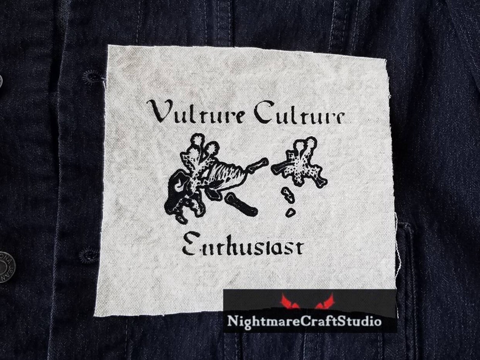 Vulture Culture Enthusiast Screenprinted Cloth Patch - Etsy