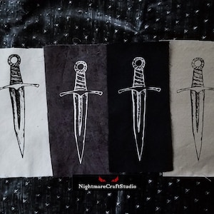 The Knife Collection - Screenprinted Dagger Blade Cloth Patches - Etsy