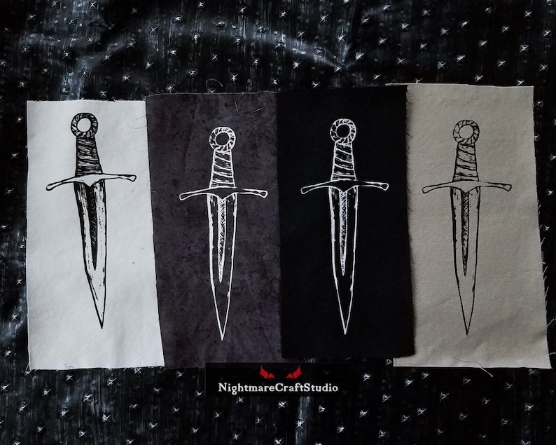 The Knife Collection Screenprinted Dagger Blade Design Cloth - Etsy