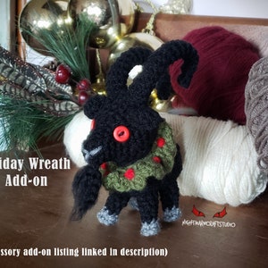 Black Goat Crochet Plush With Red Button Eyes - Etsy