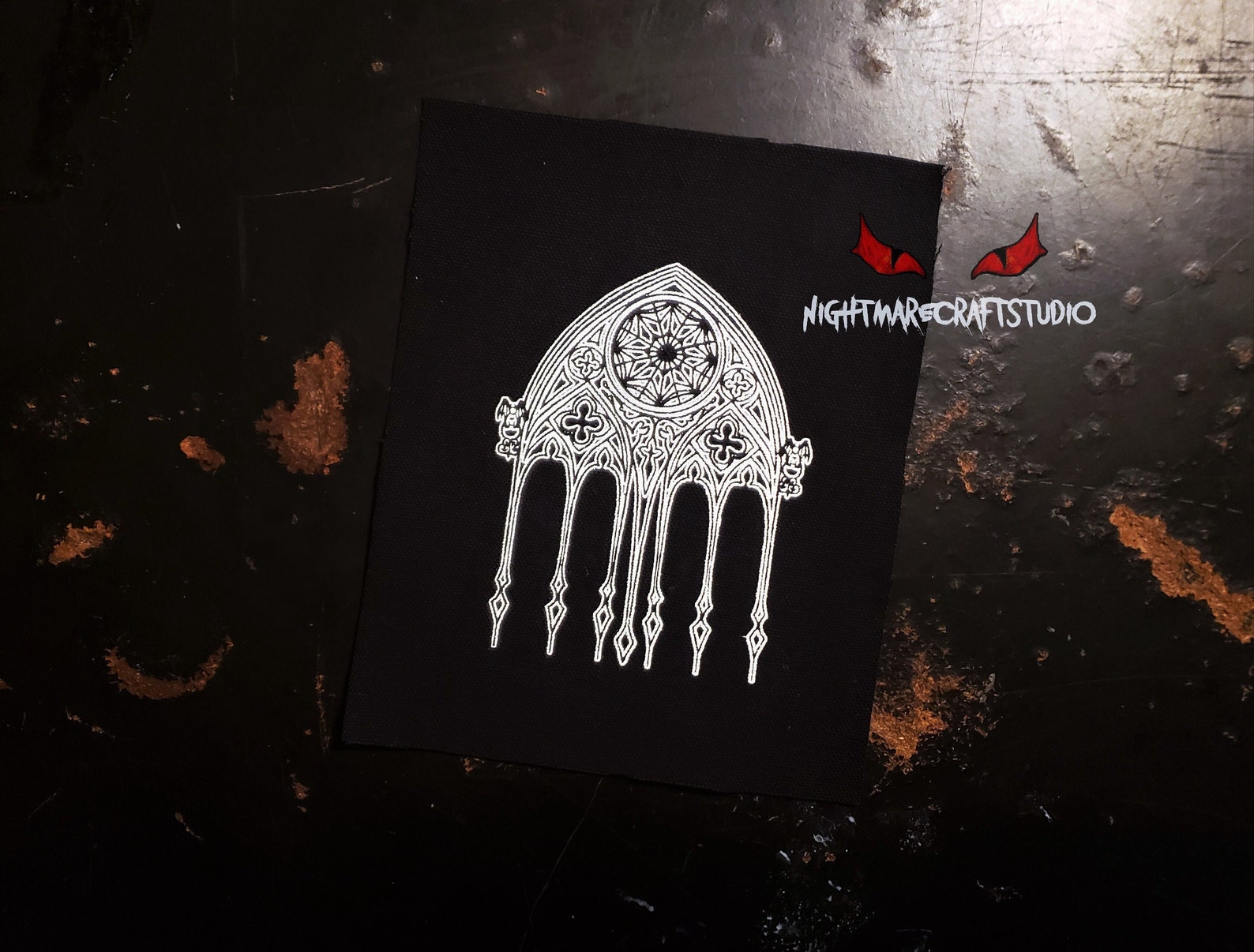 Gothic Arched Stained Glass Window Screenprinted Cloth Patch - Etsy
