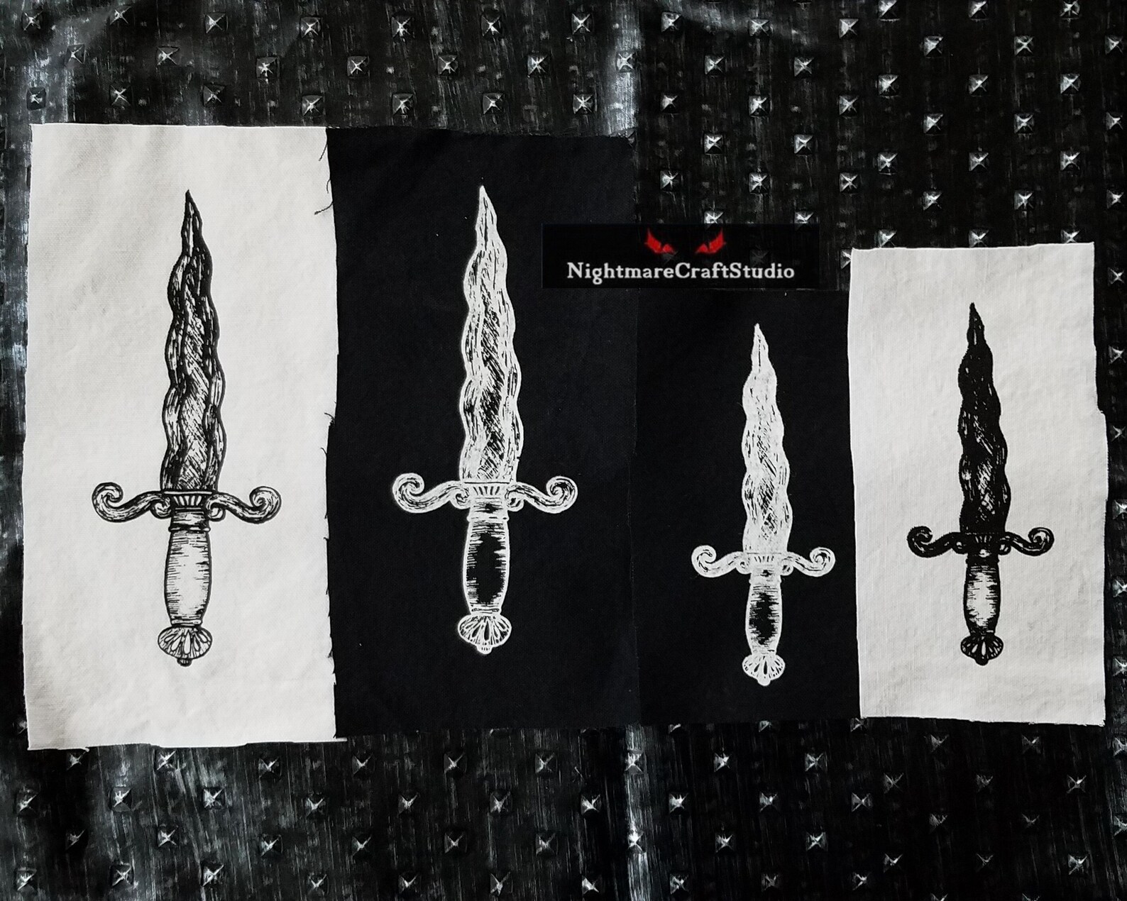 The Knife Collection Screenprinted Dagger Blade Design Cloth - Etsy