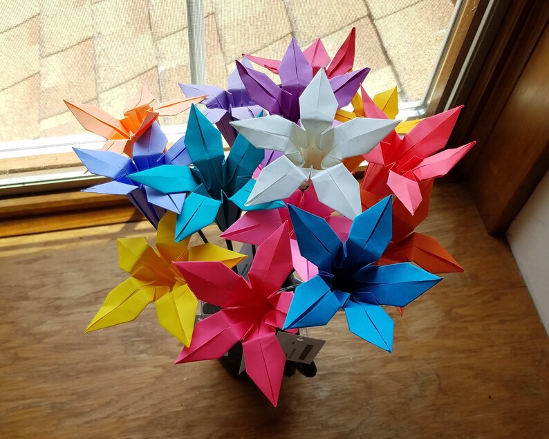 Origami Paper Flowers: Cosmos Clematis Four-o-Clock | Etsy