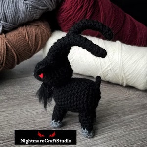Black Goat Crochet Plush With Red Button Eyes - Etsy