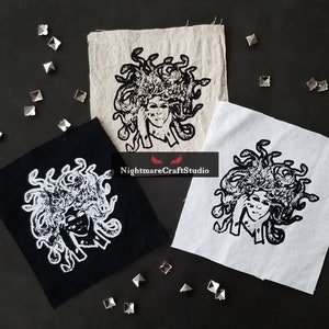 Medusa Head Screenprinted Patch - Sew-on Cloth Punk Patch - Etsy