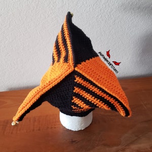 Orange & Black Crochet Jester Hat With Jingle Bells - Etsy