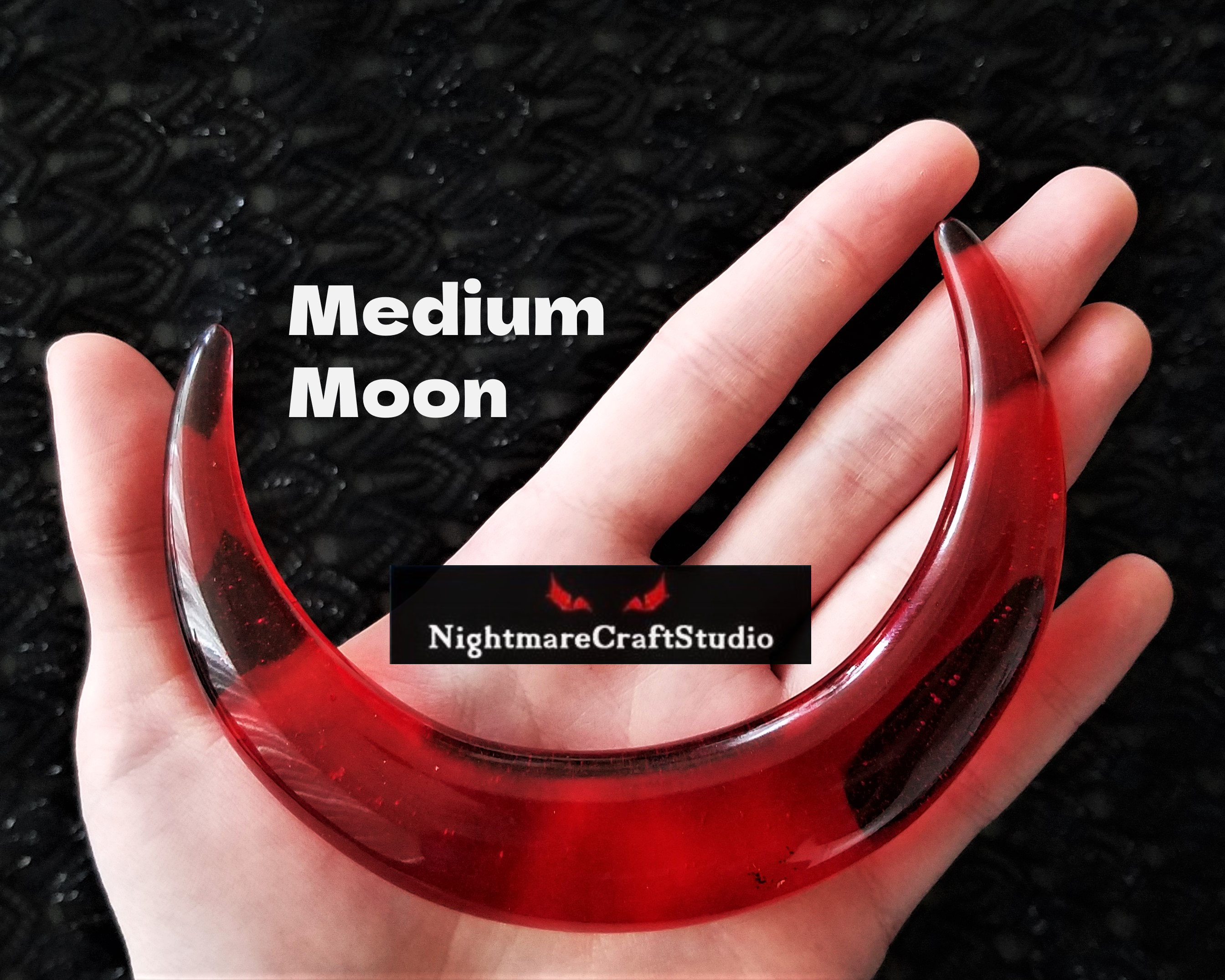Red Devil Horns Crescent Moon Resin Hair Stick - Etsy