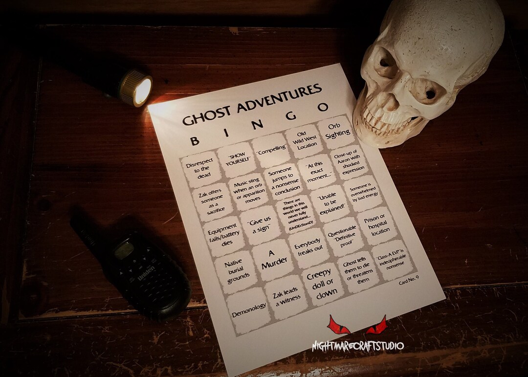 Ghost Hunting Printable Bingo Game Card Set - Instant Download PDF - up ...