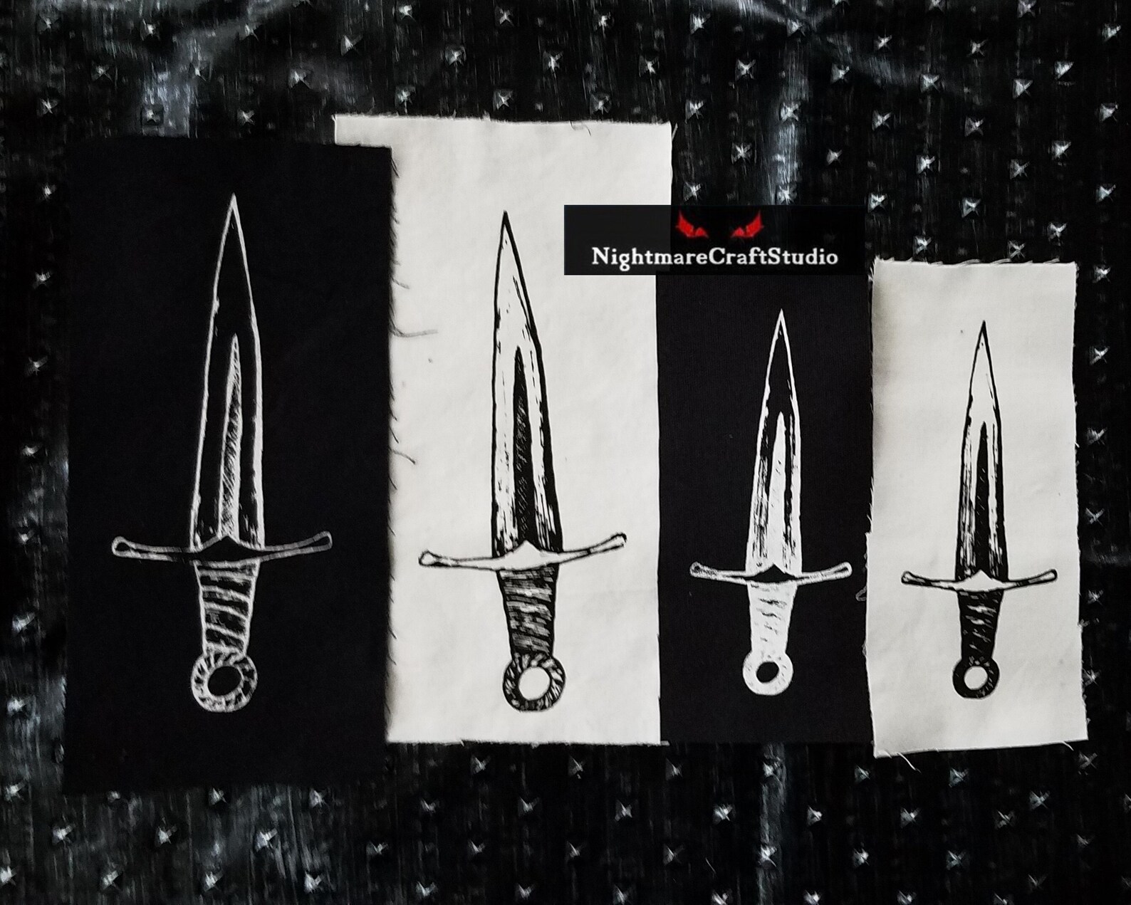 The Knife Collection Screenprinted Dagger Blade Design Cloth - Etsy