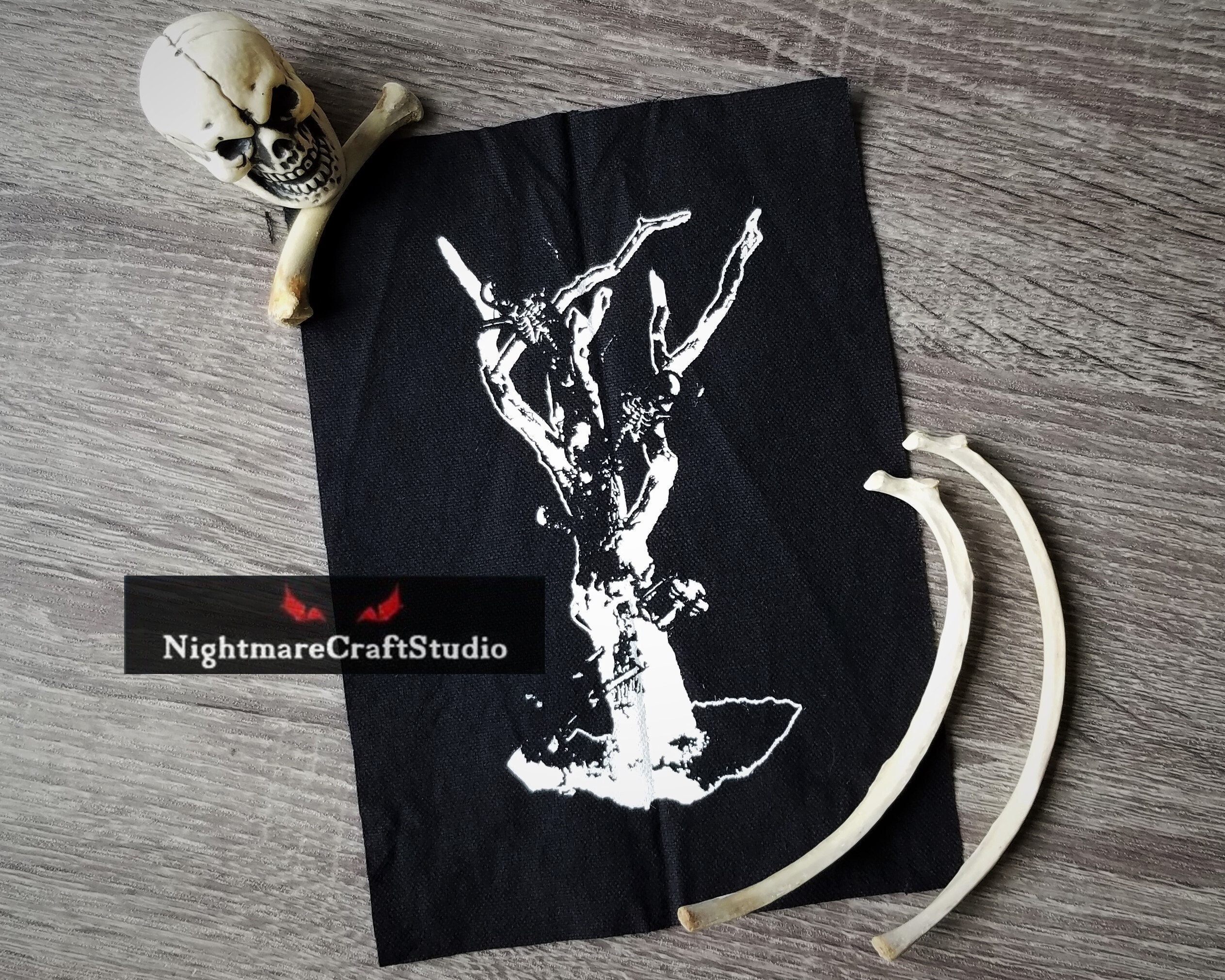 Skeleton Tree Screenprinted Cloth Patch - Etsy