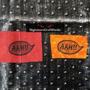 AAH!! - Pop Art Screaming Speech Bubble Screenprinted Cloth Sew-on ...