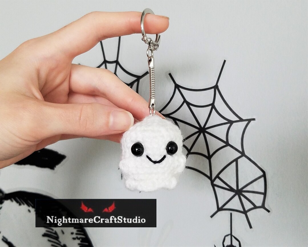 Mini Crochet Ghost Keychain Bag Charm - Amigurumi Spooky Ghoul - Etsy