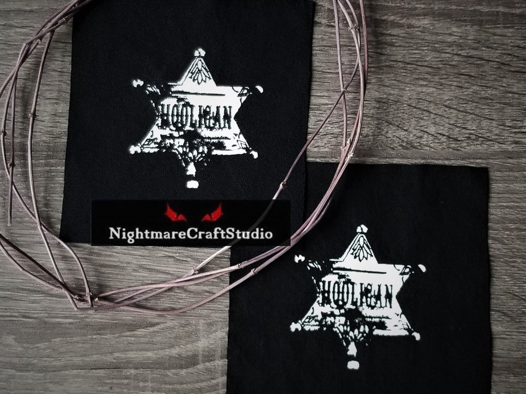 Hooligan Badge Screenprinted Cloth Patch - Etsy