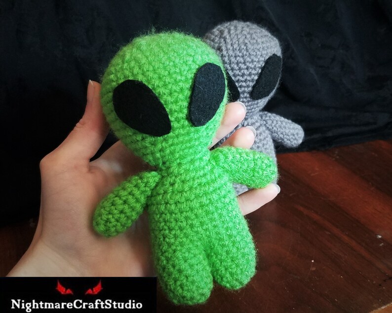 Gray or Green Alien Cryptid Crochet Plush - Etsy