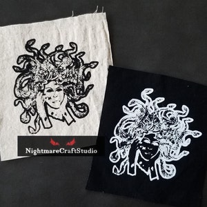 Medusa Head Screenprinted Patch - Sew-on Cloth Punk Patch - Etsy