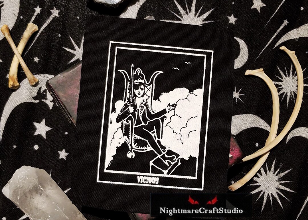 Vicious Halestorm Inspired Tarot Card Screenprinted Cloth Patch - Etsy