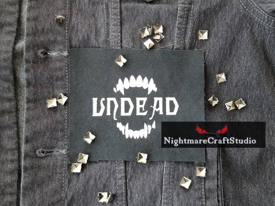Undead Vampire Teeth Gothic Patch Screenprinted Cloth Patch - Etsy