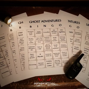 Ghost Hunting Printable Bingo Game Card Set - Instant Download PDF - up ...