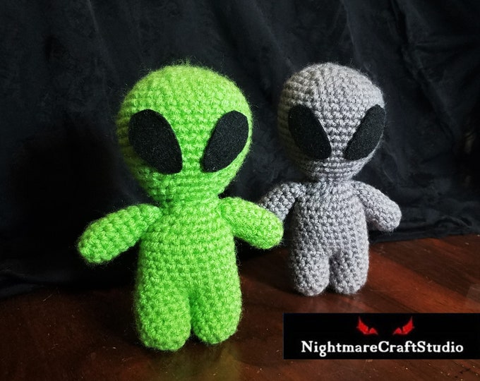 Gray or Green Alien Cryptid Crochet Plush - Etsy