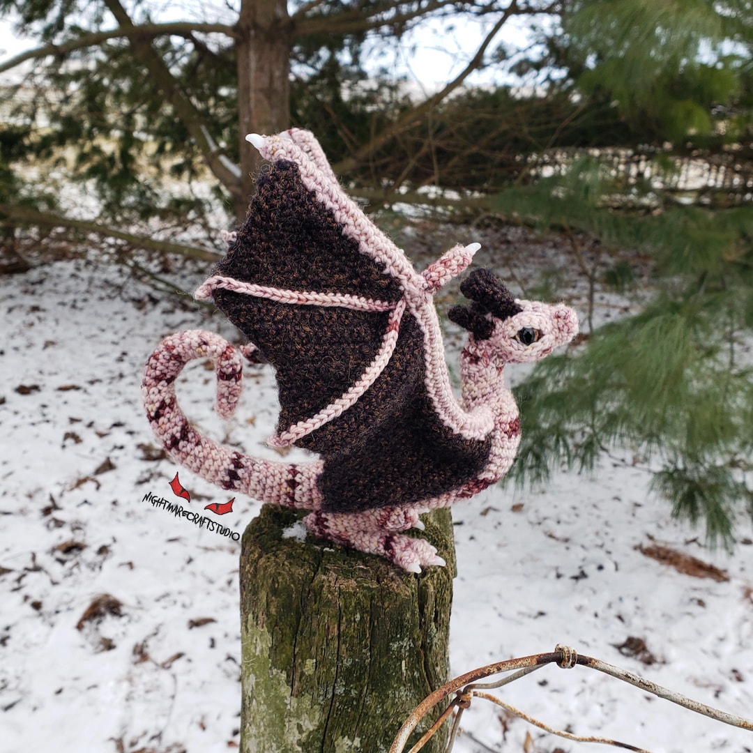 Copper Rose Small Wyvern Dragon Crochet Soft Sculpture Art Doll - Etsy